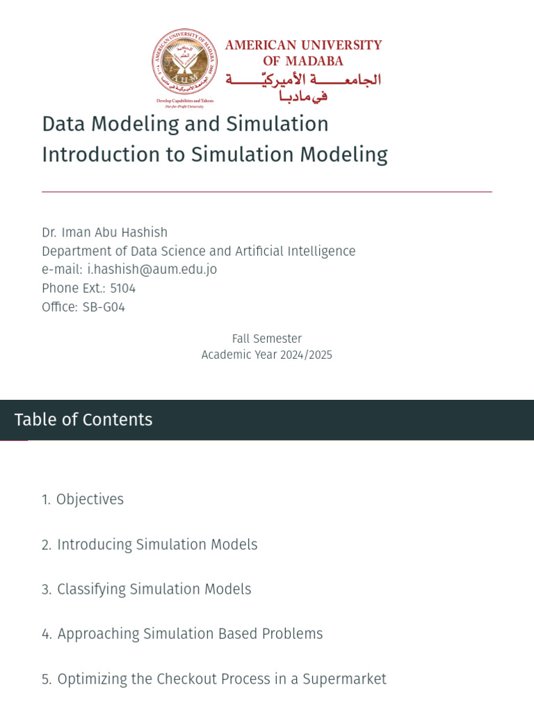 01 Introduction to Simulation Modeling | PDF | Conceptual Model | Simulation