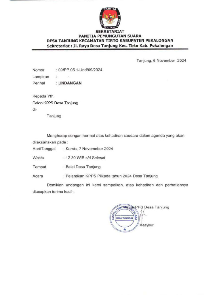 Undangan KPPS | PDF
