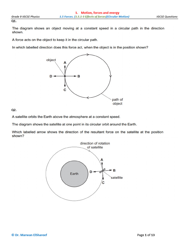 IGCSE Physics: Forces and Motion Guide | PDF | Force | Acceleration