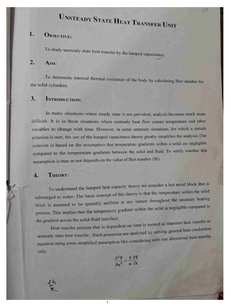 Unsteady State Heat Transfer | PDF