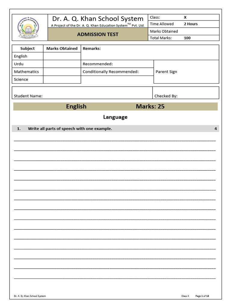 X Admission Test Paper Biology 1 | PDF | Substance Abuse | Drug ...