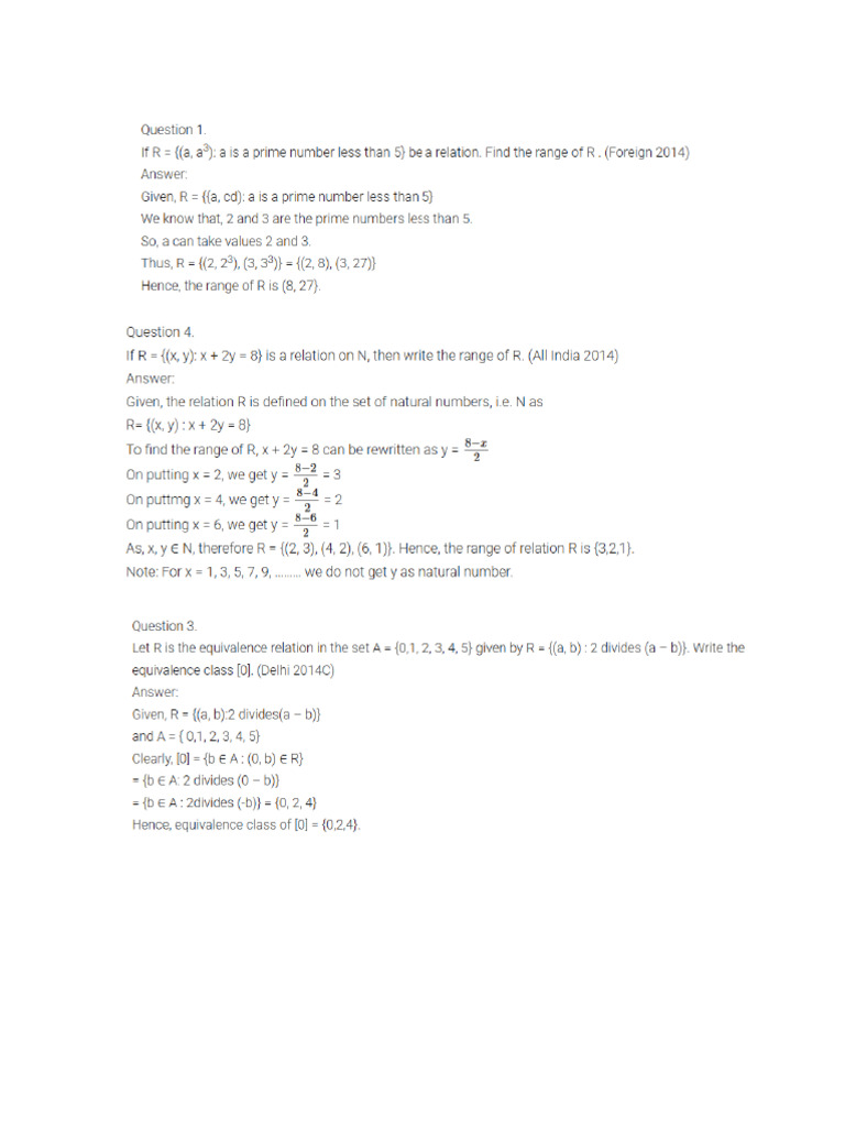 Answers Maths Test 1 | PDF