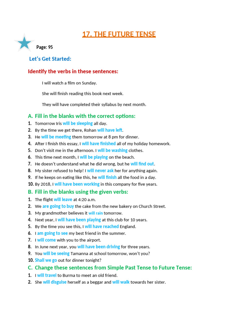 17. THE FUTURE TENSE | PDF | Grammatical Tense | Language Mechanics