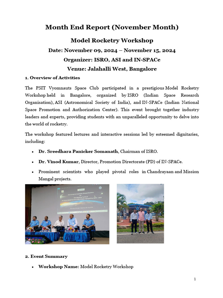 Month End Report (November) | PDF