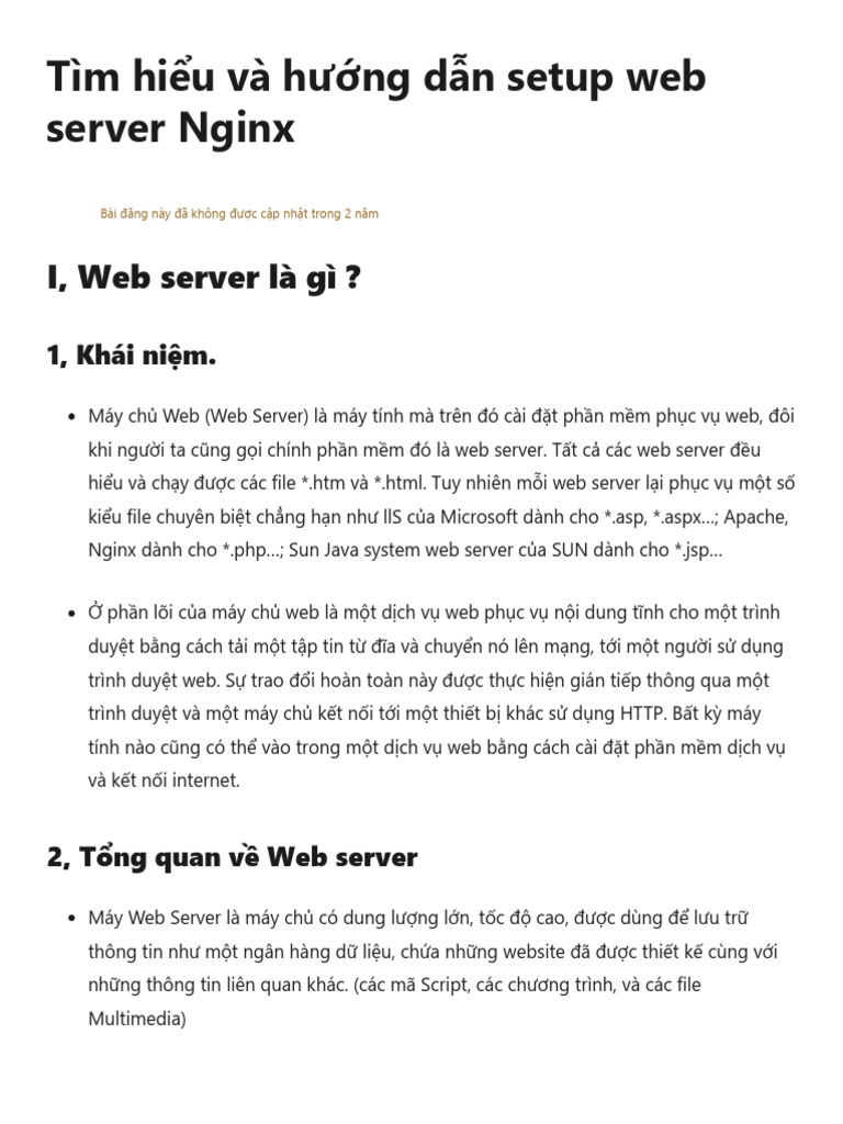 Tìm hiểu và hướng dẫn setup web server Nginx | PDF