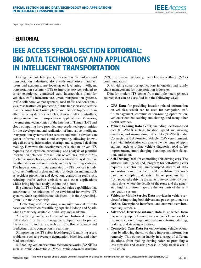 Ieee Access Special Section Editorial Big Data Tec Pdf Big Data Support Vector Machine