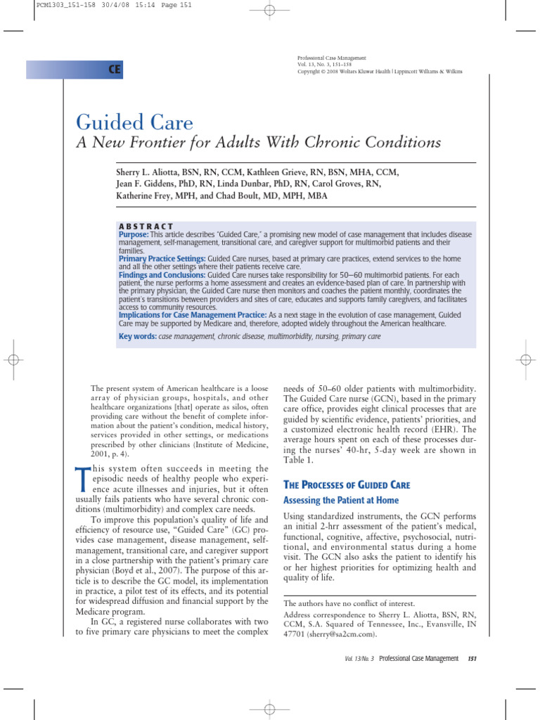 (EX) Guided Care A New Frontier For Adults With Chronic Conditions ...