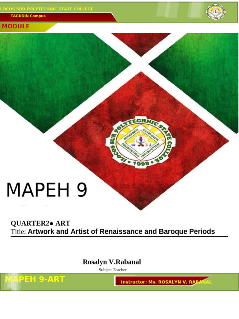 ART9_Q2_M1 | PDF | Leonardo Da Vinci | Michelangelo