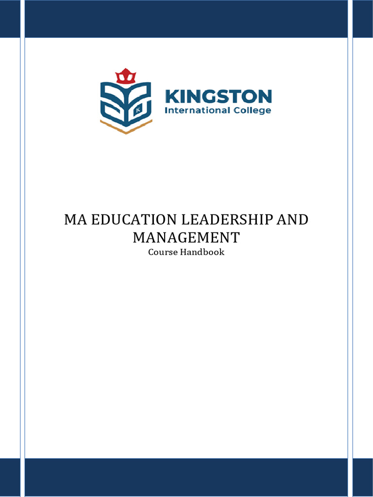 MA in Education Leadership Handbook | PDF | Methodology | Leadership