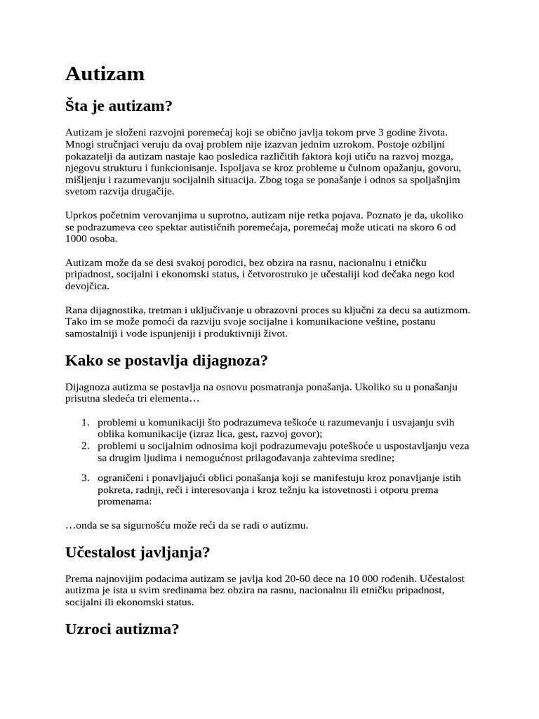 Autizam | PDF