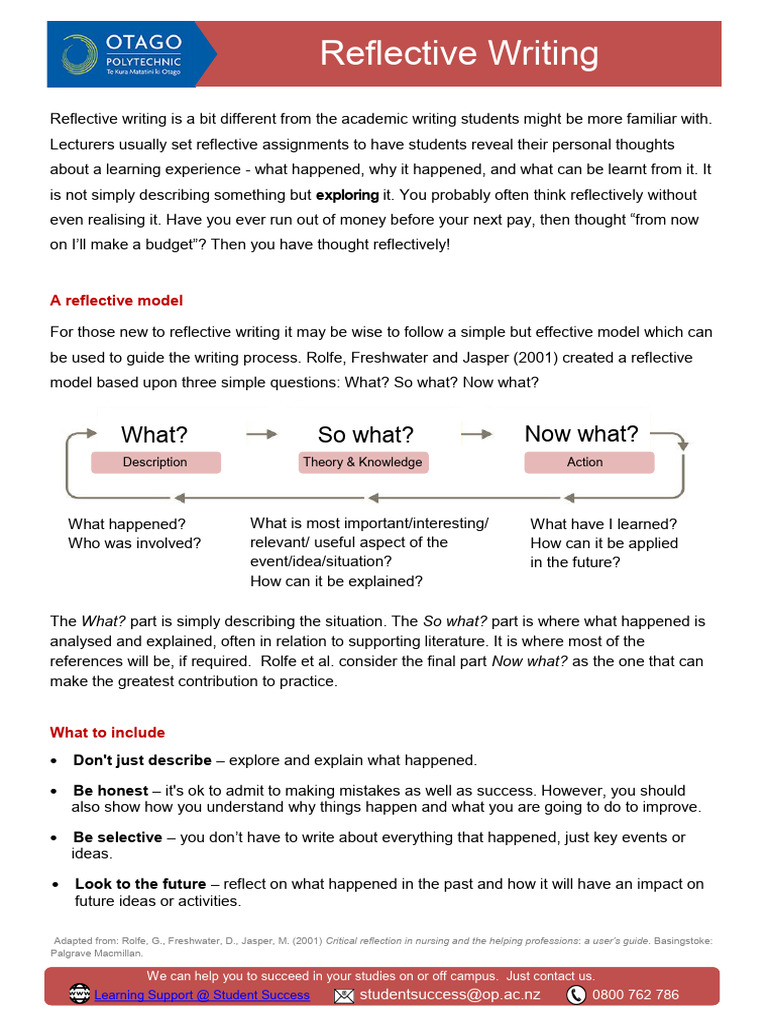 Reflective Writing | PDF | Essays | Theory