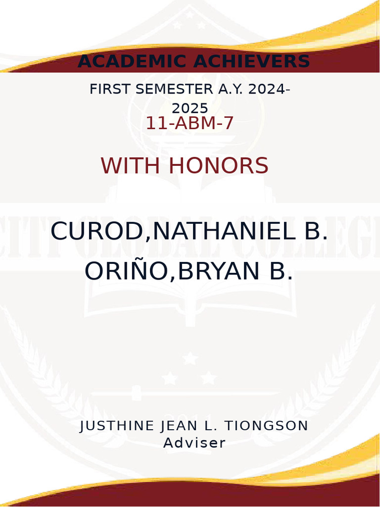 List of Honors 11 Abm 78 2 | PDF