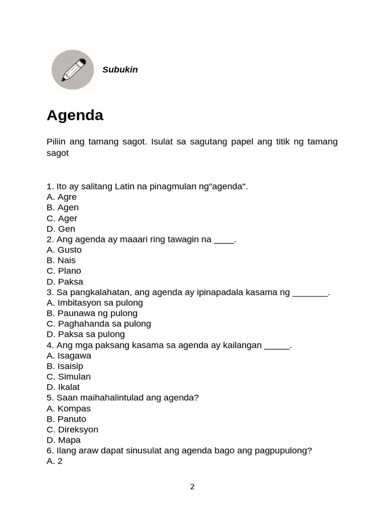 Q2 Modyul 3 - AGENDA 1 | PDF