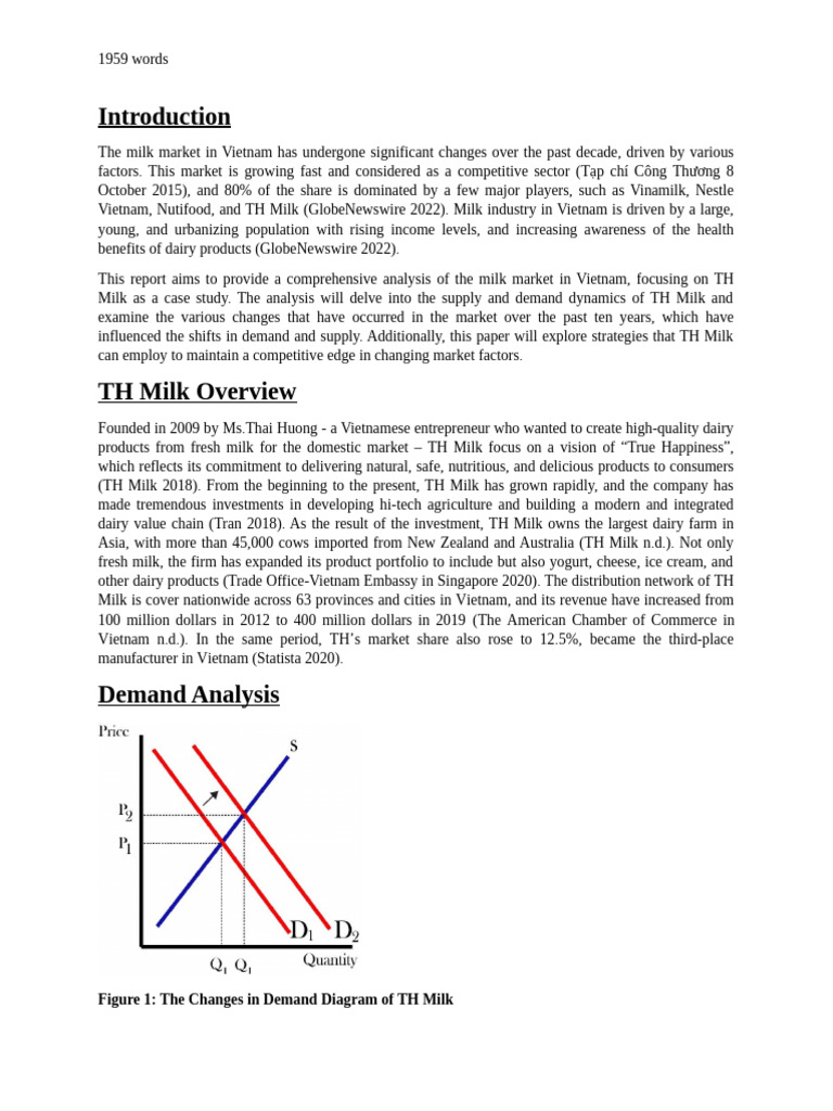 Vietnam's Milk Market: TH Milk Analysis | PDF | Milk | Dairy