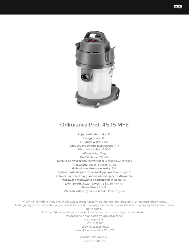 Odkurzacz Profi 45.15 MFE | PDF
