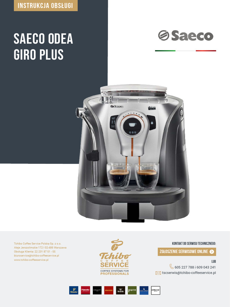 Saeco Odea Giro Plus - Instrukcja | PDF