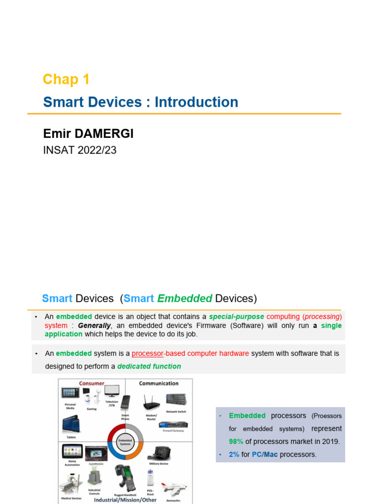 Cours RT3 SmartDevices Part1v2024 | PDF | Microcontroller | System On A Chip