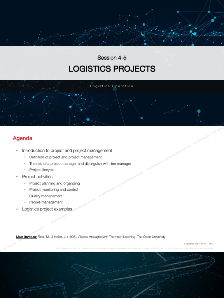 [Logistics Operation_SharedVersion] Session 4-5 - Logistics projects ...