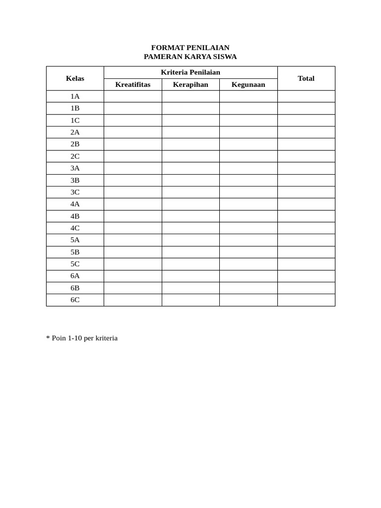 Format Penilaian Festival Litnum | PDF