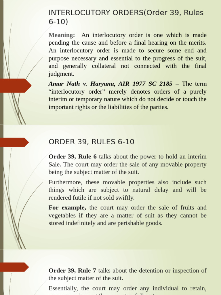 Interlocutory Orders | PDF | Lawsuit | Civil Law (Common Law)