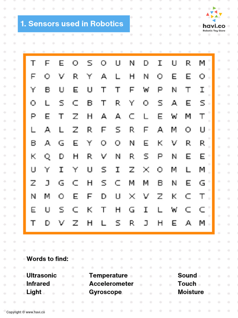 10 Robotic Word Search Puzzle Printable 1 | PDF | Robotics | Artificial ...