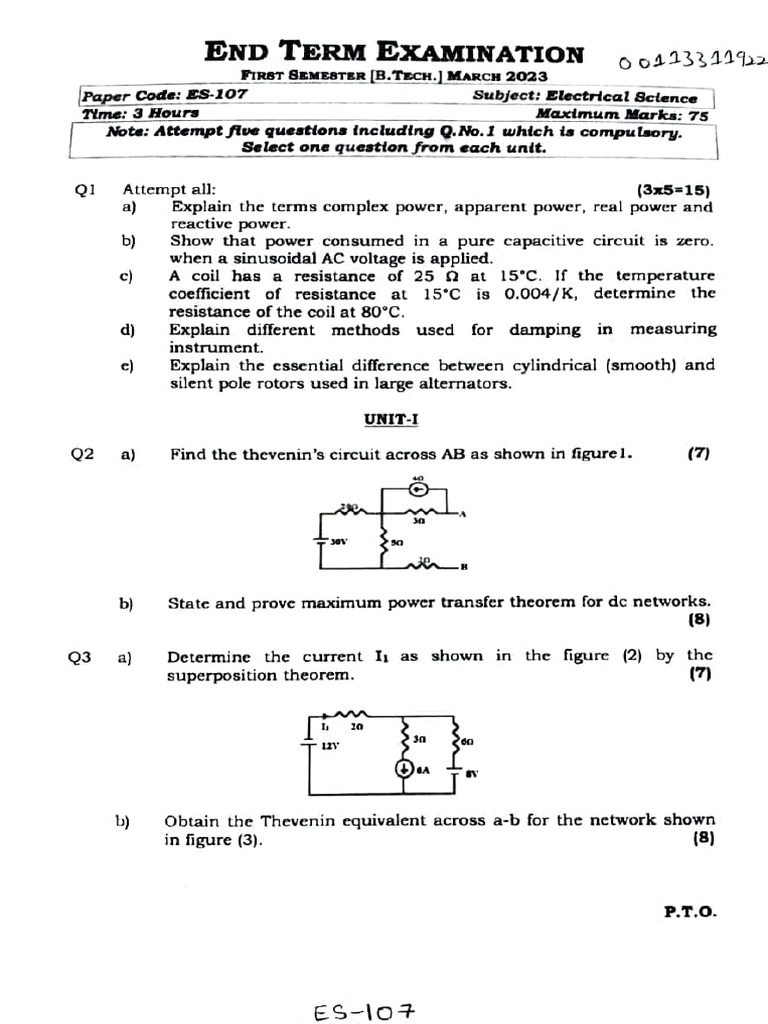 Es End Sem by Apna Engineering Wallah | PDF | Electrical Impedance ...