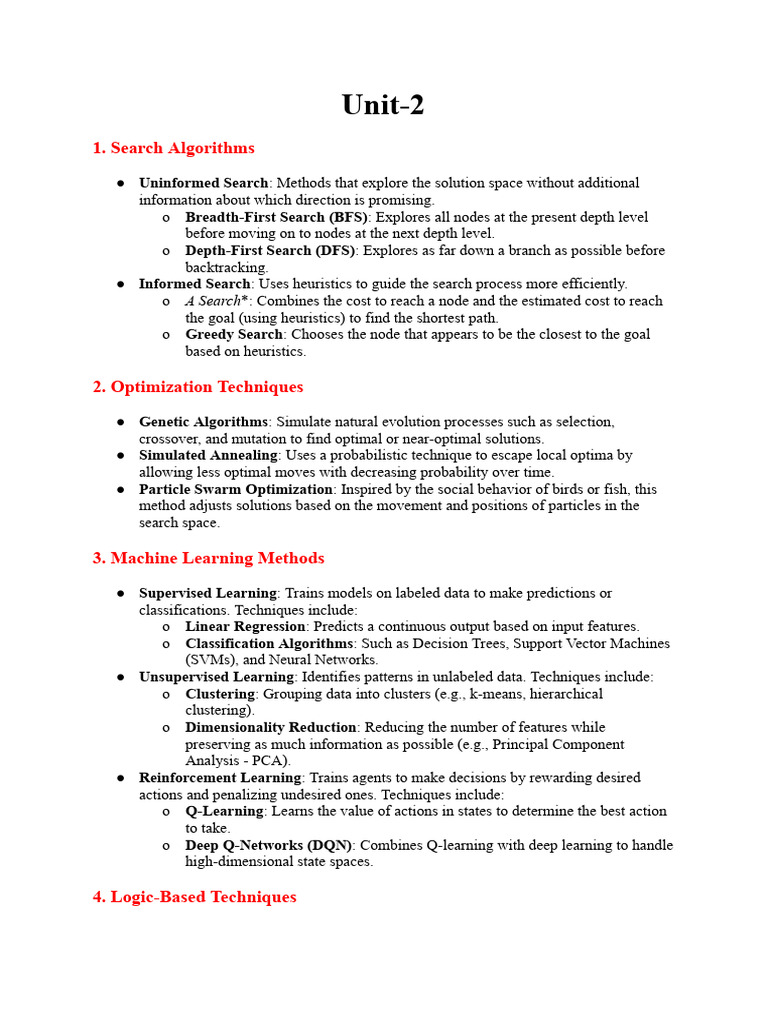 AI Unit-2.docx | PDF | Applied Mathematics | Algorithms