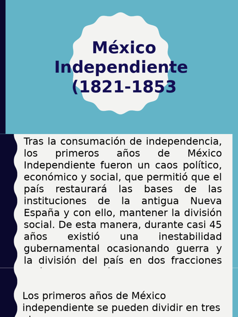 Historia de México Independiente (1821-1853) | PDF | México | Gobierno