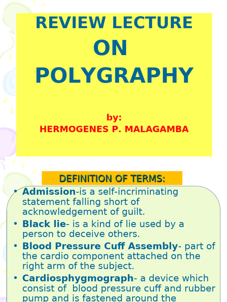 POLYGRAPHY PPT | PDF | Polygraph | Confession (Law)