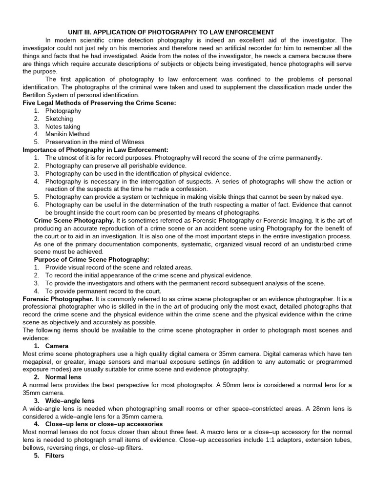 FOR-1-FINAL-MODULE | PDF | Crime Scene | Camera Lens