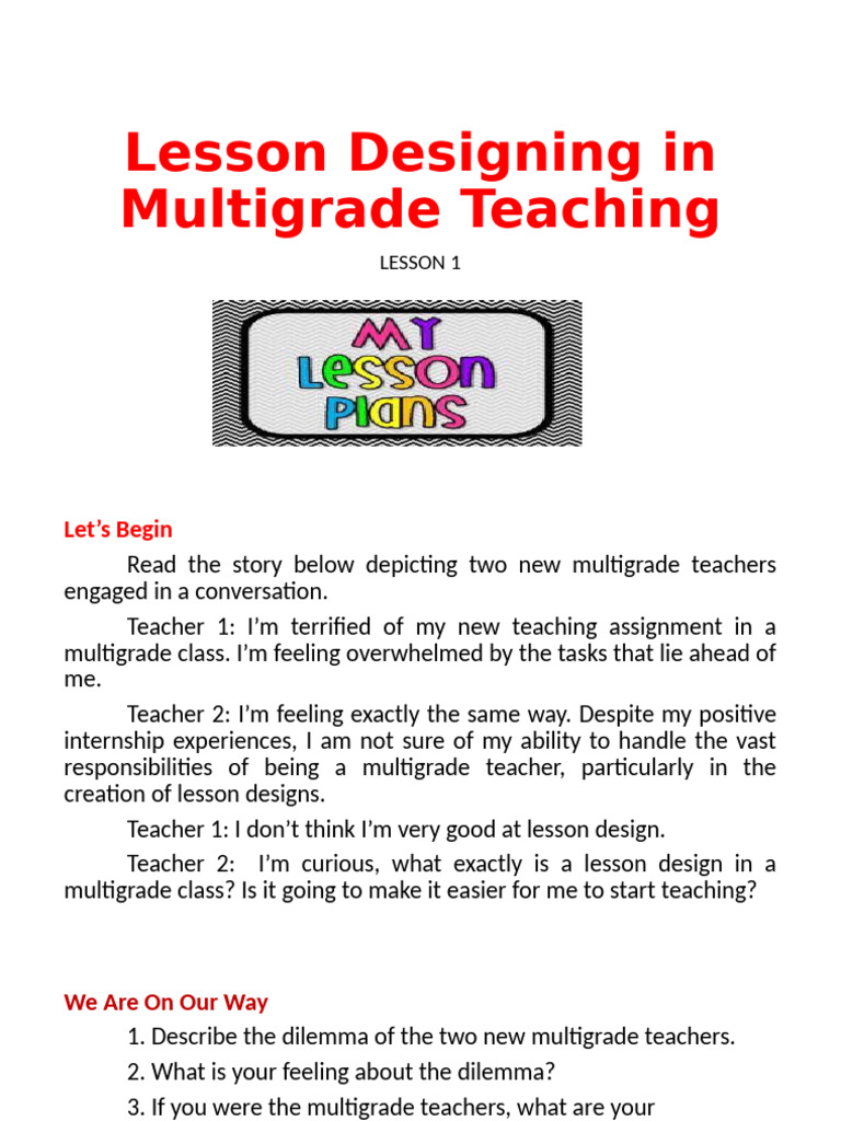 Lesson-Designing-in-Multigrade-Teaching-1 | PDF | Teachers | Curriculum