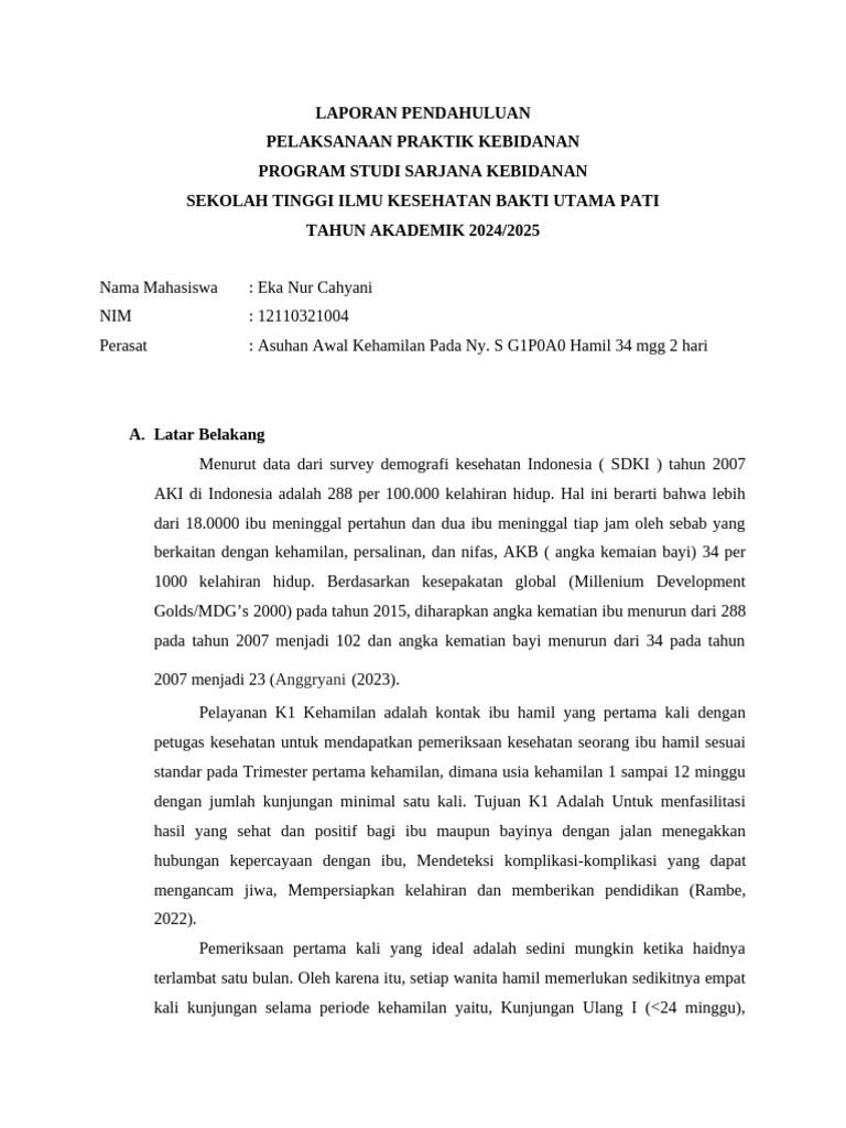 Anamnesa Kunjungan Awal Ibu Hamil | PDF