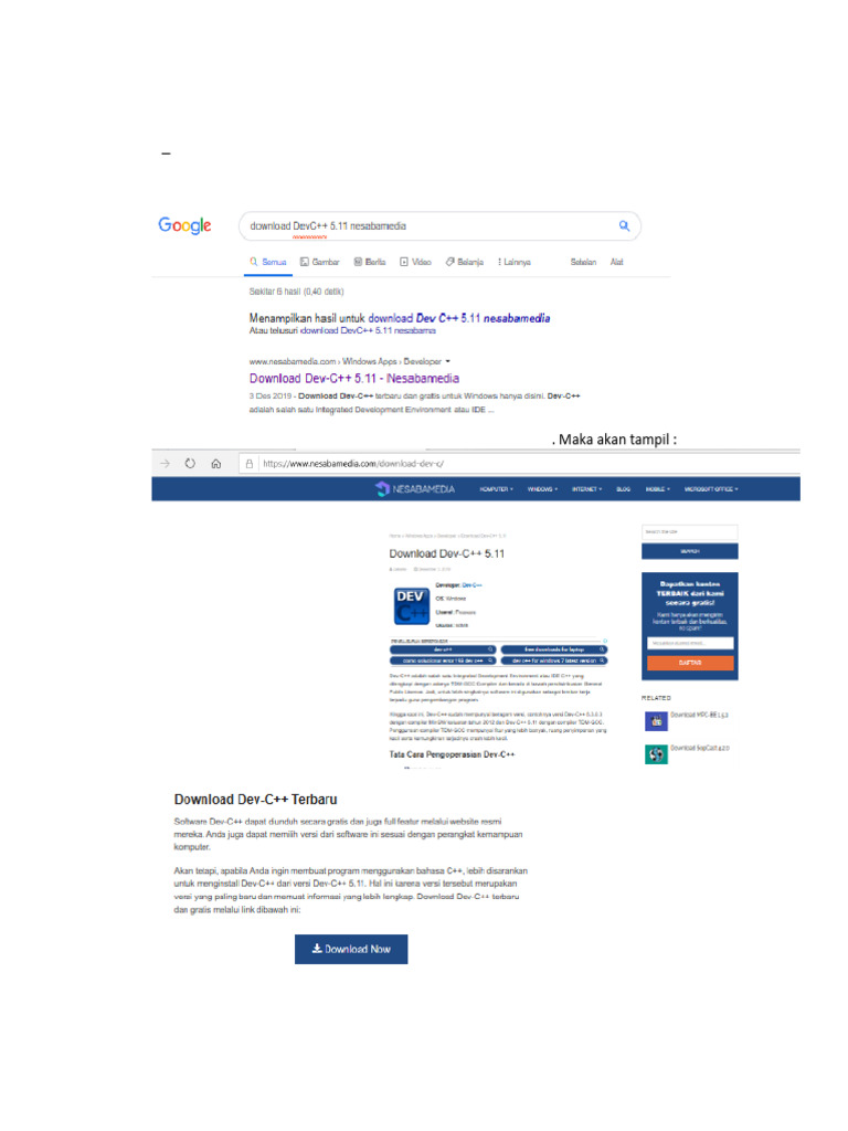 INSTALASI BAHASA C DENGAN DevC | PDF
