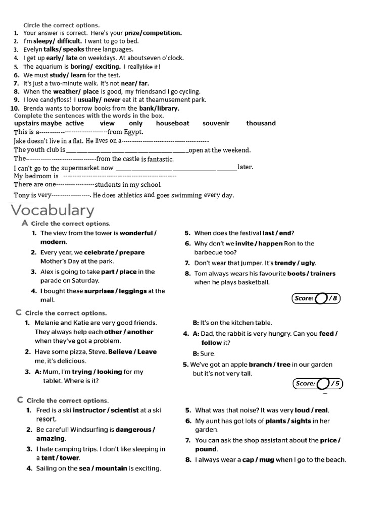 Circle the correct options | PDF