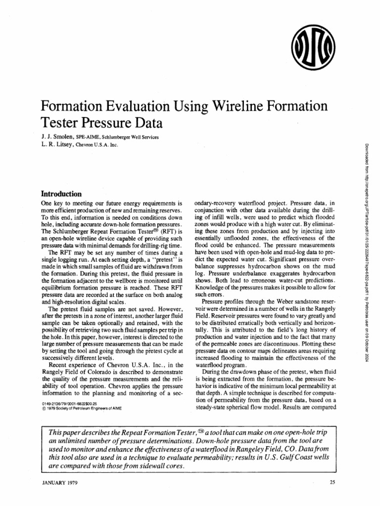 Wireline Formation Tester Pressure Analysis | PDF | Pressure | Chemical ...