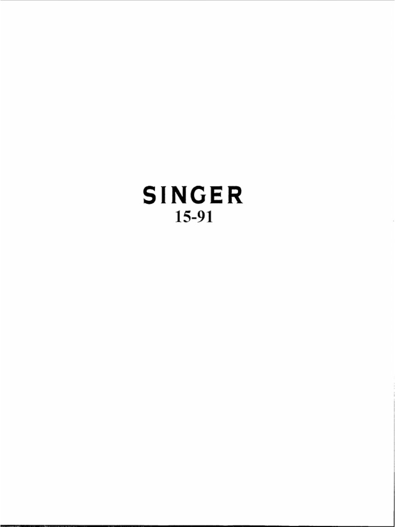 Singer15 91ServiceManual | PDF