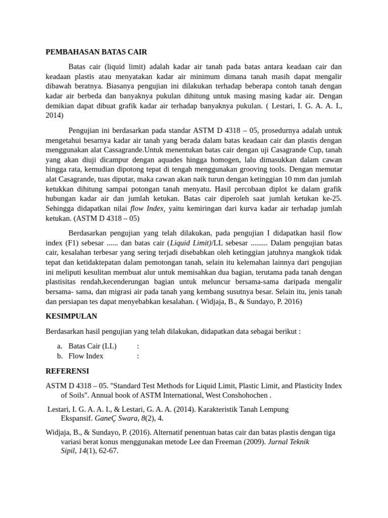 Revisi - Pembahasan Batas Cair g5 | PDF