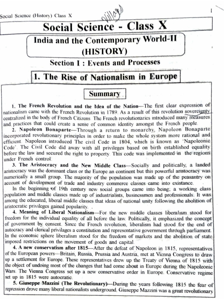 SST Class 10th | PDF