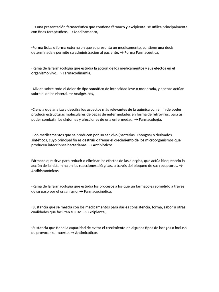 Fármaco y Excipiente | PDF