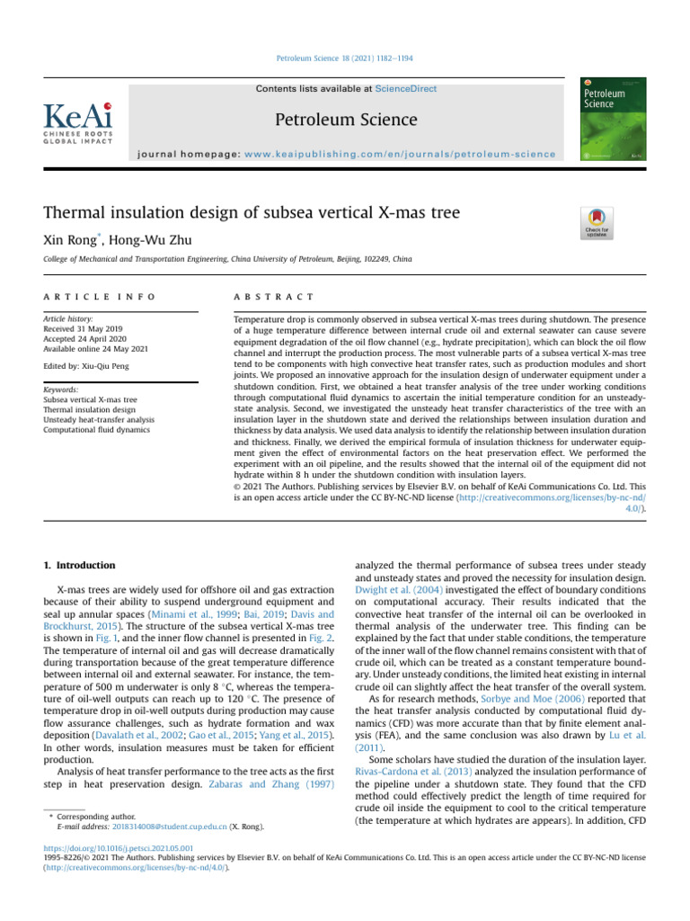Subsea X-mas Tree Insulation Design | PDF | Heat Transfer | Thermal ...