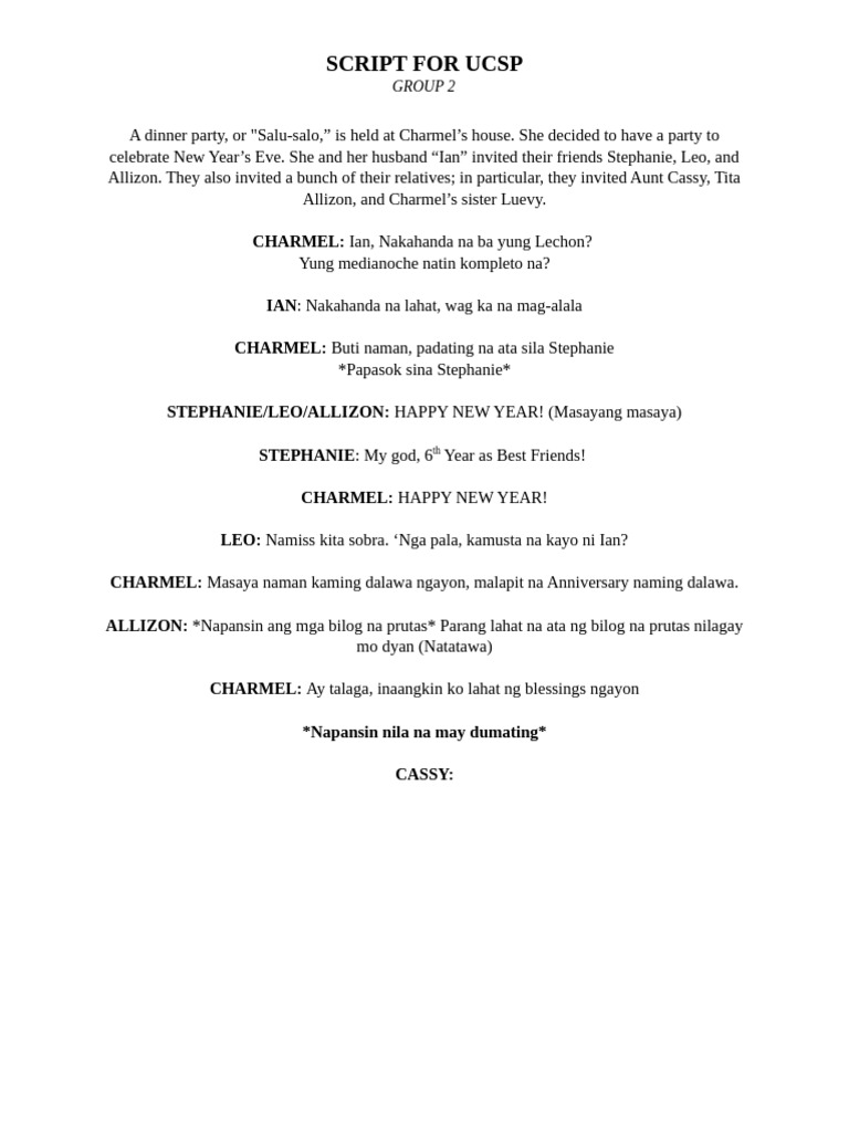 Script For Ucsp | PDF