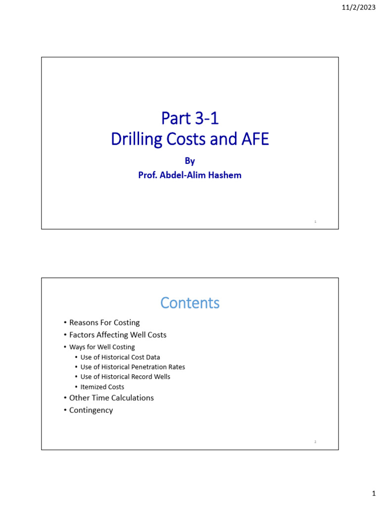 Drilling Cost Analysis and AFE Insights | PDF | Oil Well | Casing ...