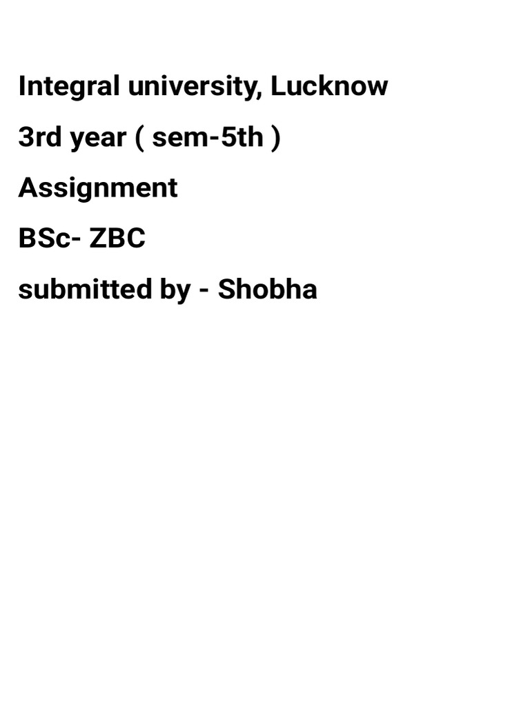 Bsc Zbc 5th Sem Assignment Integral University Pdf
