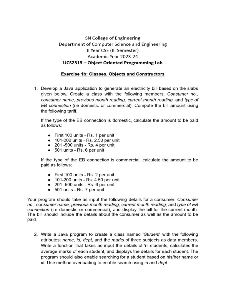 Ex.1b - Classes and Objects - Docx | PDF | Salary | Payroll