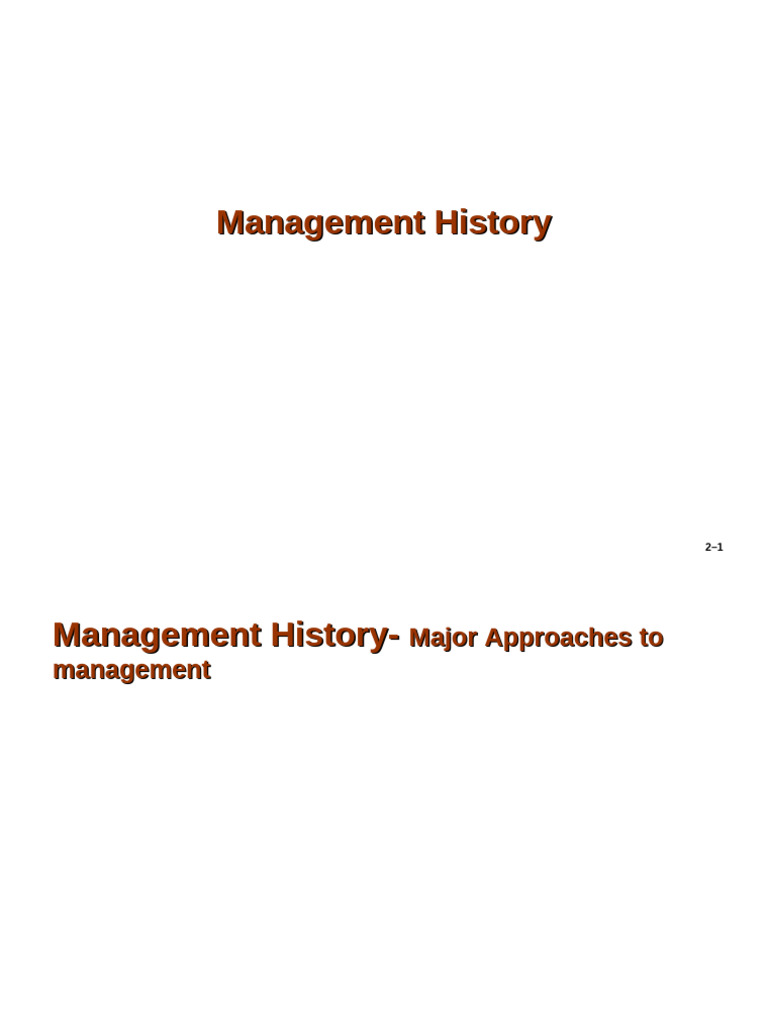 Lecture 2 Management History | PDF | System | Organizational Behavior