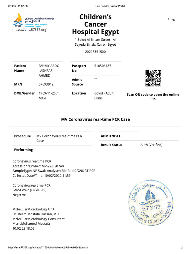 Lab Result - Patient Portal | PDF