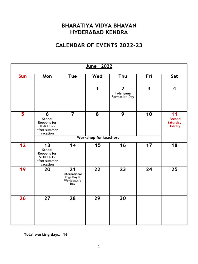 Academic Calendar 2022 23 | PDF | Holidays | Observances