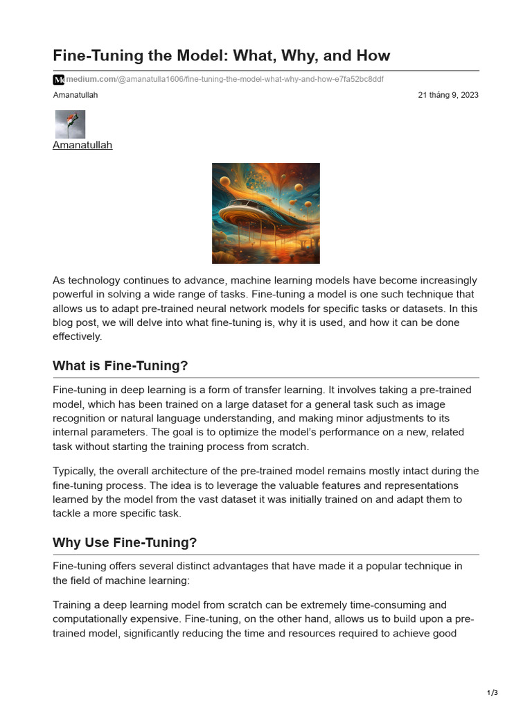 Fine-Tuning Machine Learning Models Explained | PDF | Machine Learning | Deep Learning