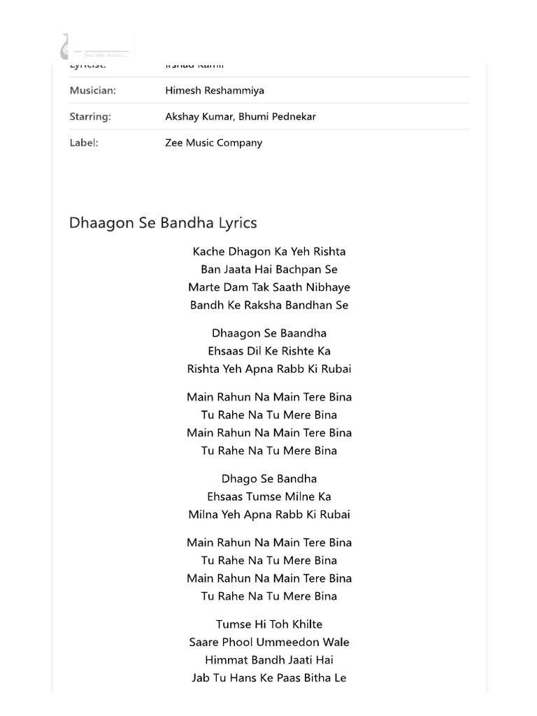 Dhago Se Bandha | PDF