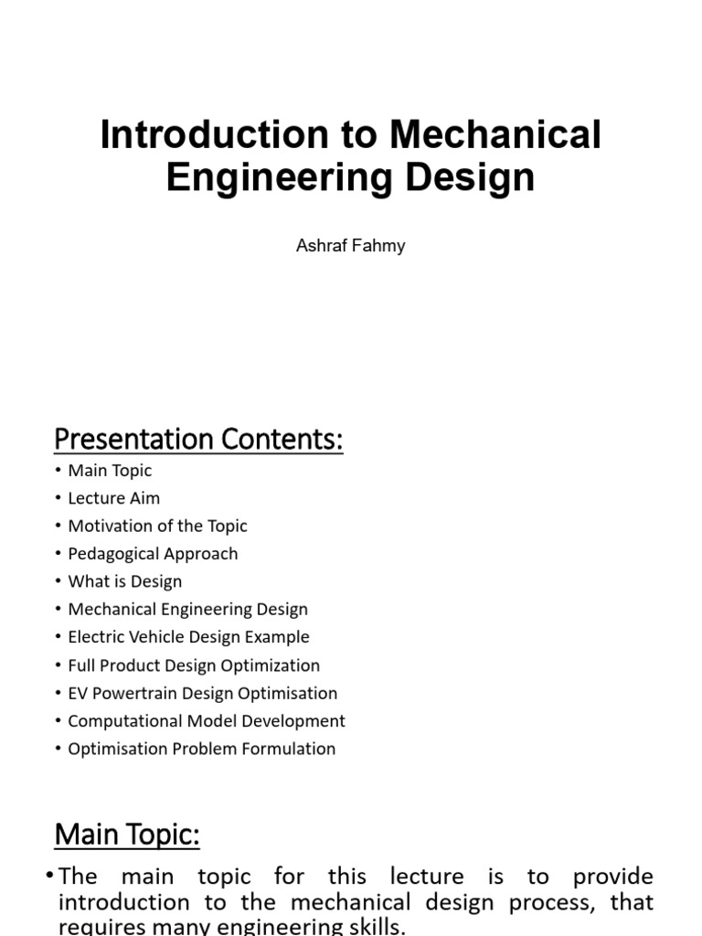 Introduction to Mechanical Engineering Design | PDF | Mathematical Optimization | Engineering